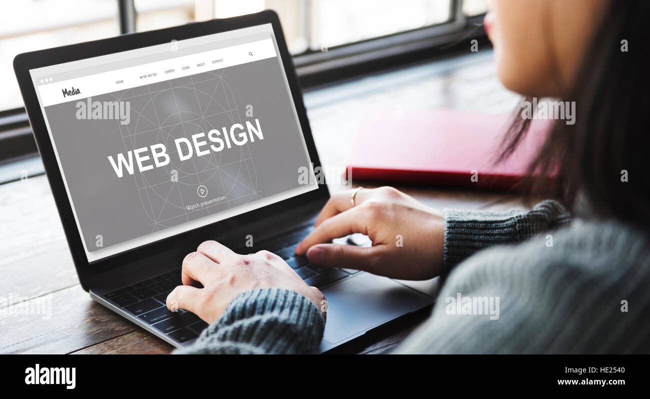 Web Design Media Page Concept Stock Photo - Alamy