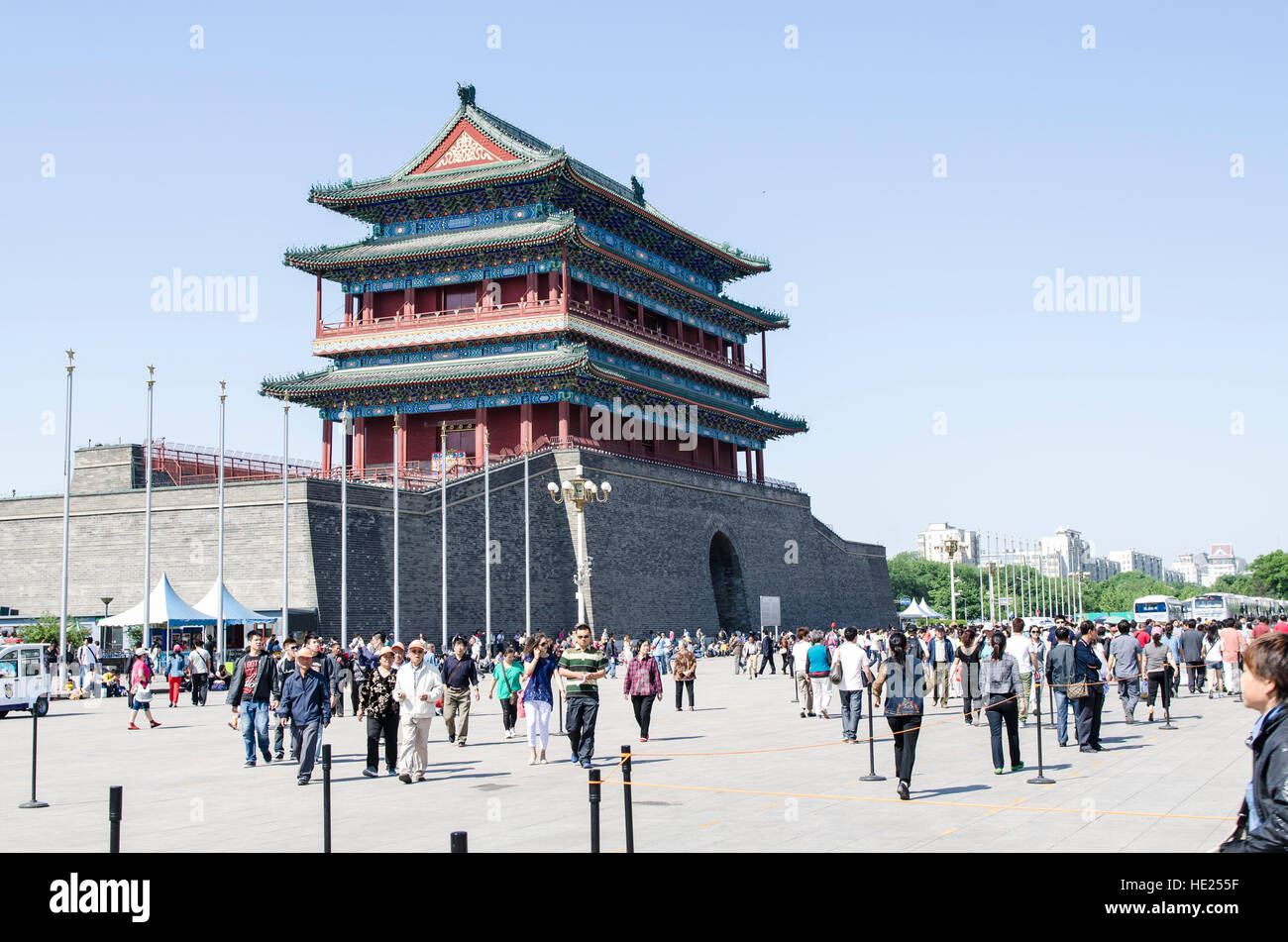 Zhengyangmen Gate Tower Tiananmen Square, Beijing China Stock Photo - Alamy