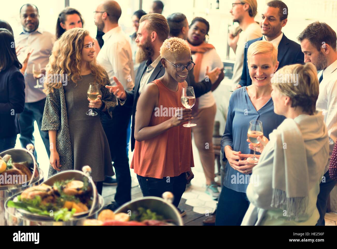 Party People Communication Talking Happiness Concept Stock Photo - Alamy