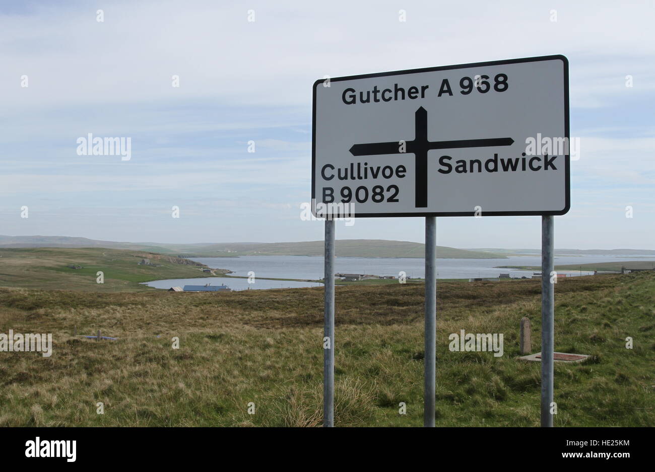 Sign near Gutcher Yell Shetland Scotland June 2014 Stock Photo - Alamy