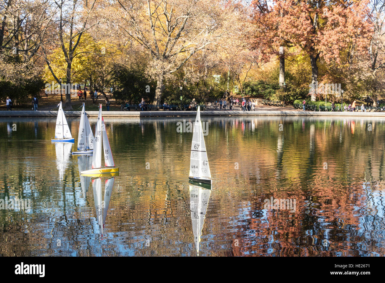 Conservatory Water in Central Park, New York City Stock Photo - Alamy