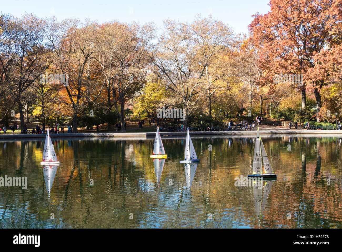 Conservatory Water in Central Park, New York City Stock Photo - Alamy