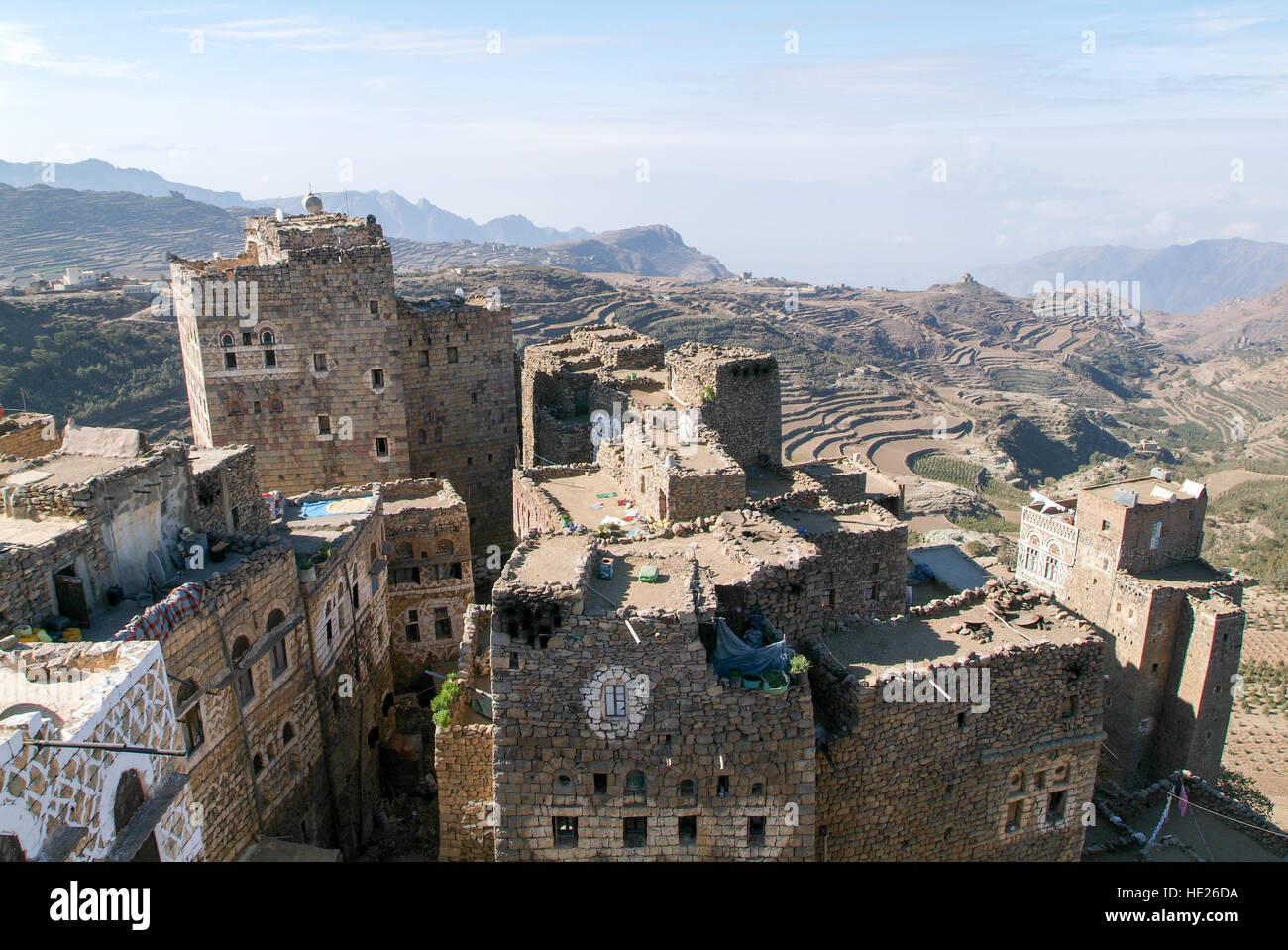 The village of Al Hajjarah on Haraz mountains, Yemen Stock Photo - Alamy