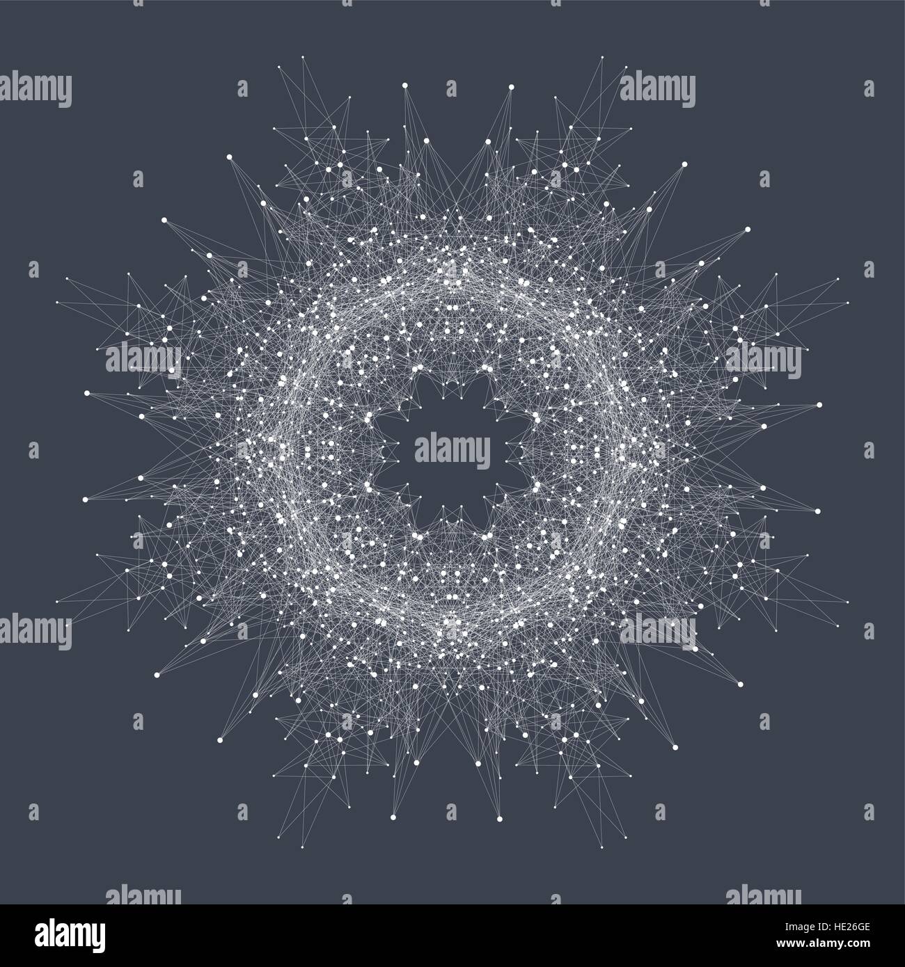 Fractal element with compounds lines and dots. Big data complex. Graphic abstract background ...