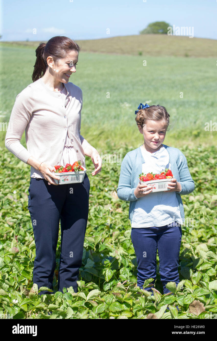 Crown Princess Mary of Denmark, with her daughter Princess Isabella, on ...