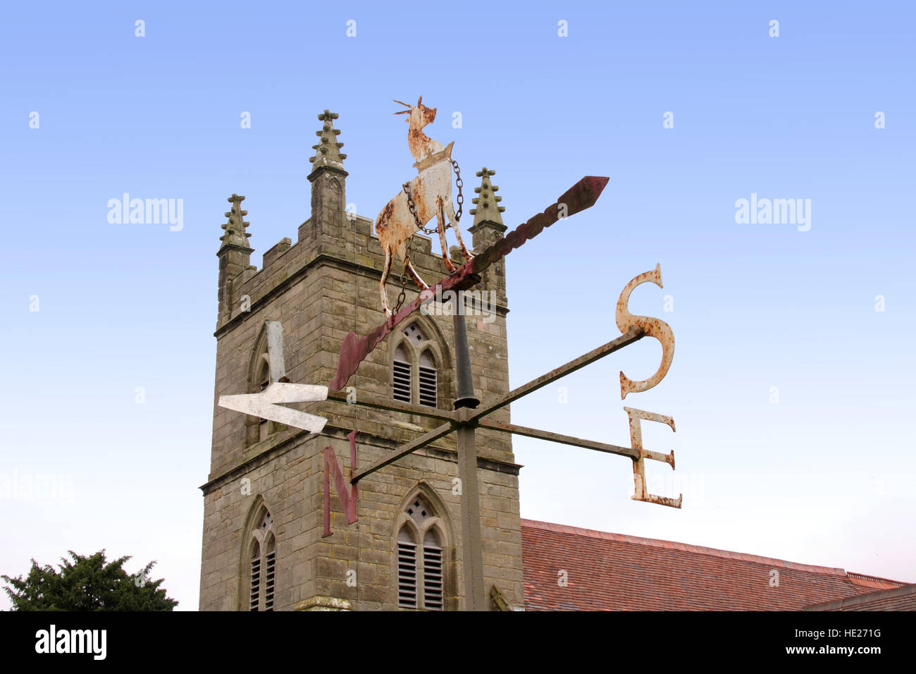 Church with weather vane hi-res stock photography and images - Alamy