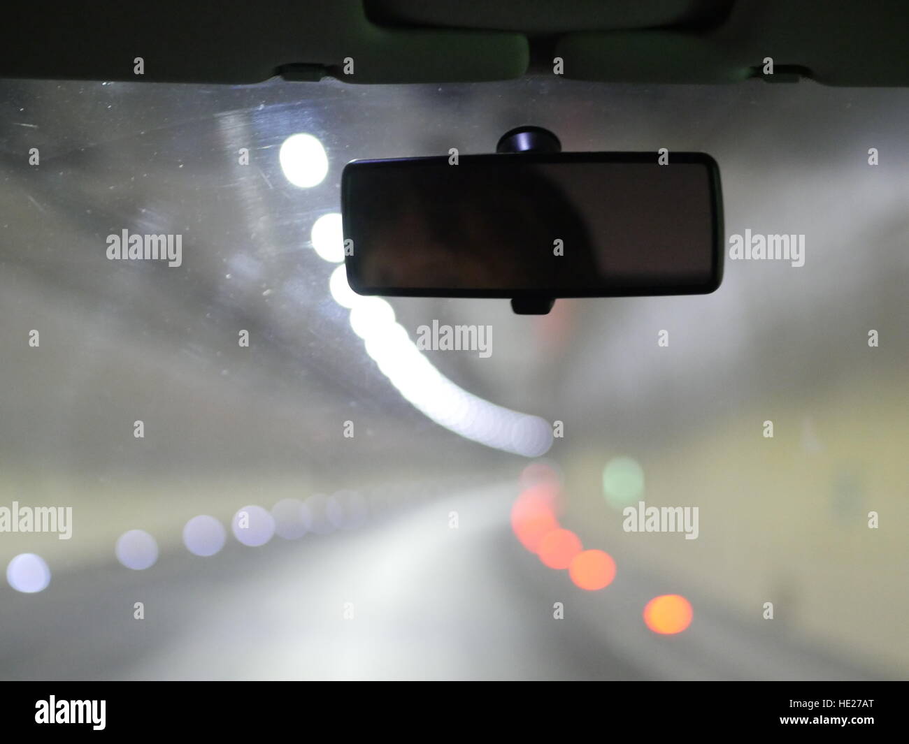 rear-view mirror night Stock Photo - Alamy