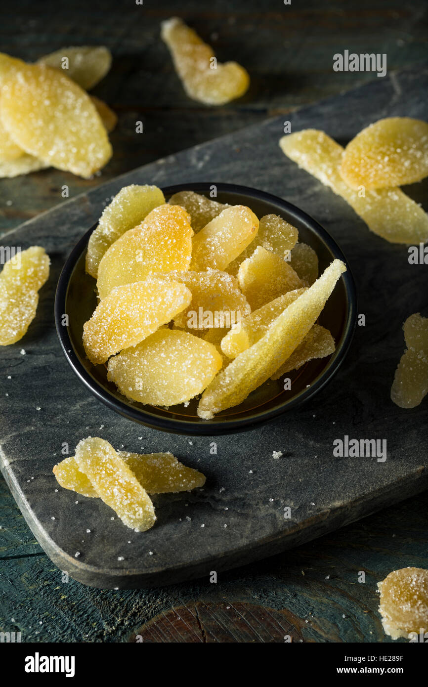 Sweet and Spicy Candied Ginger in a Bowl Stock Photo - Alamy