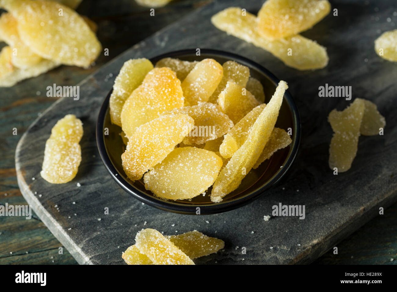 Sweet and Spicy Candied Ginger in a Bowl Stock Photo - Alamy