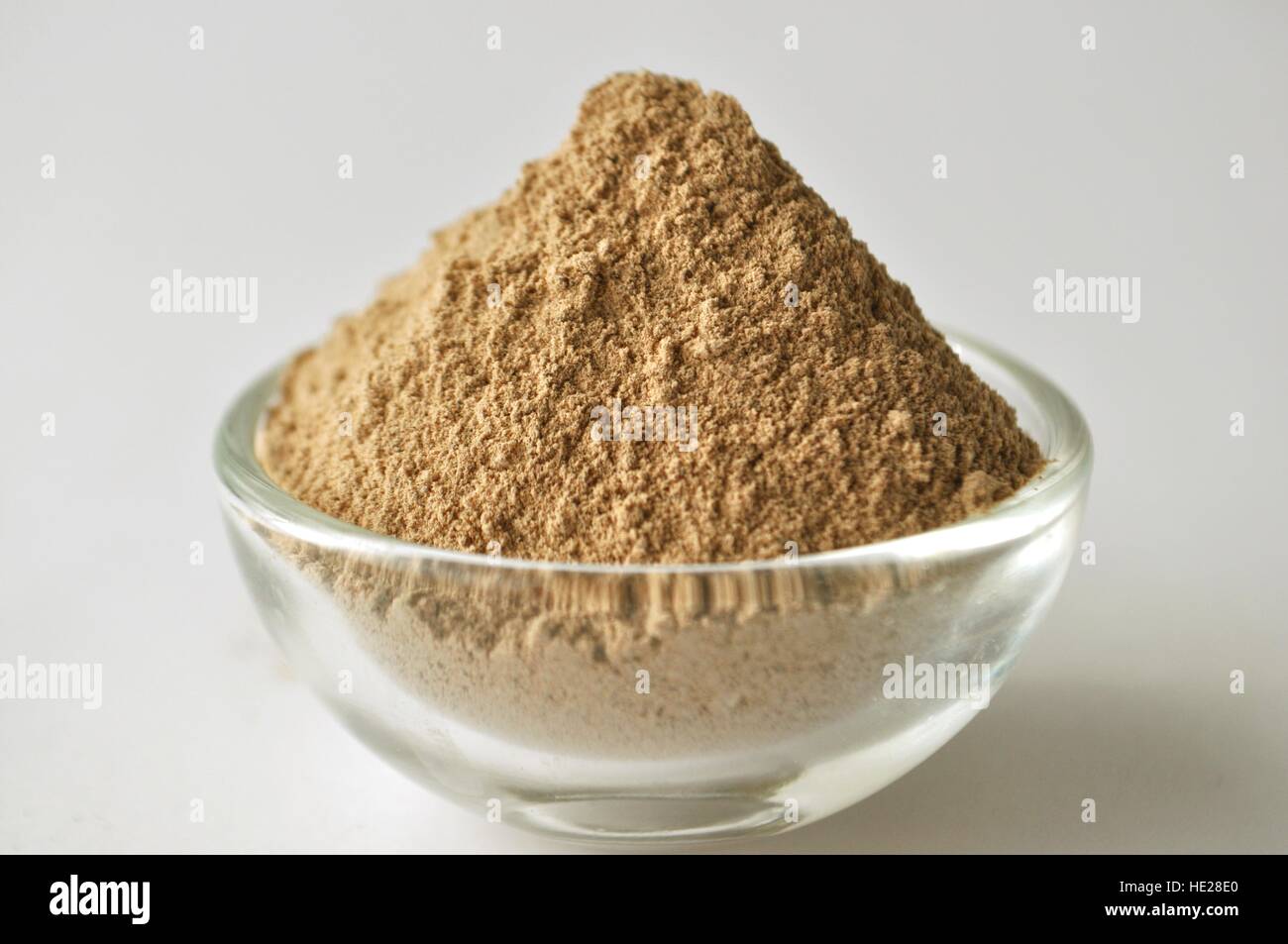 Close up of a cosmetic powder clay for facial mask and beauty spa skin ...