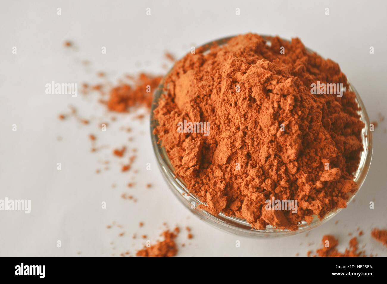 Close up of a cosmetic powder clay for facial mask and beauty spa skin ...