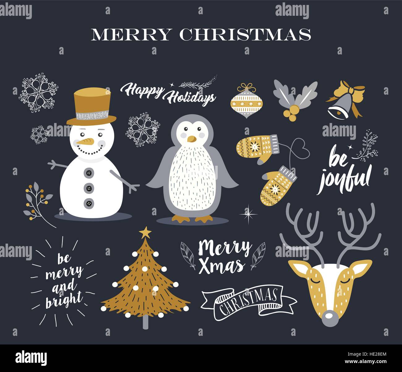 Christmas sticker set xmas Stock Vector Images - Alamy