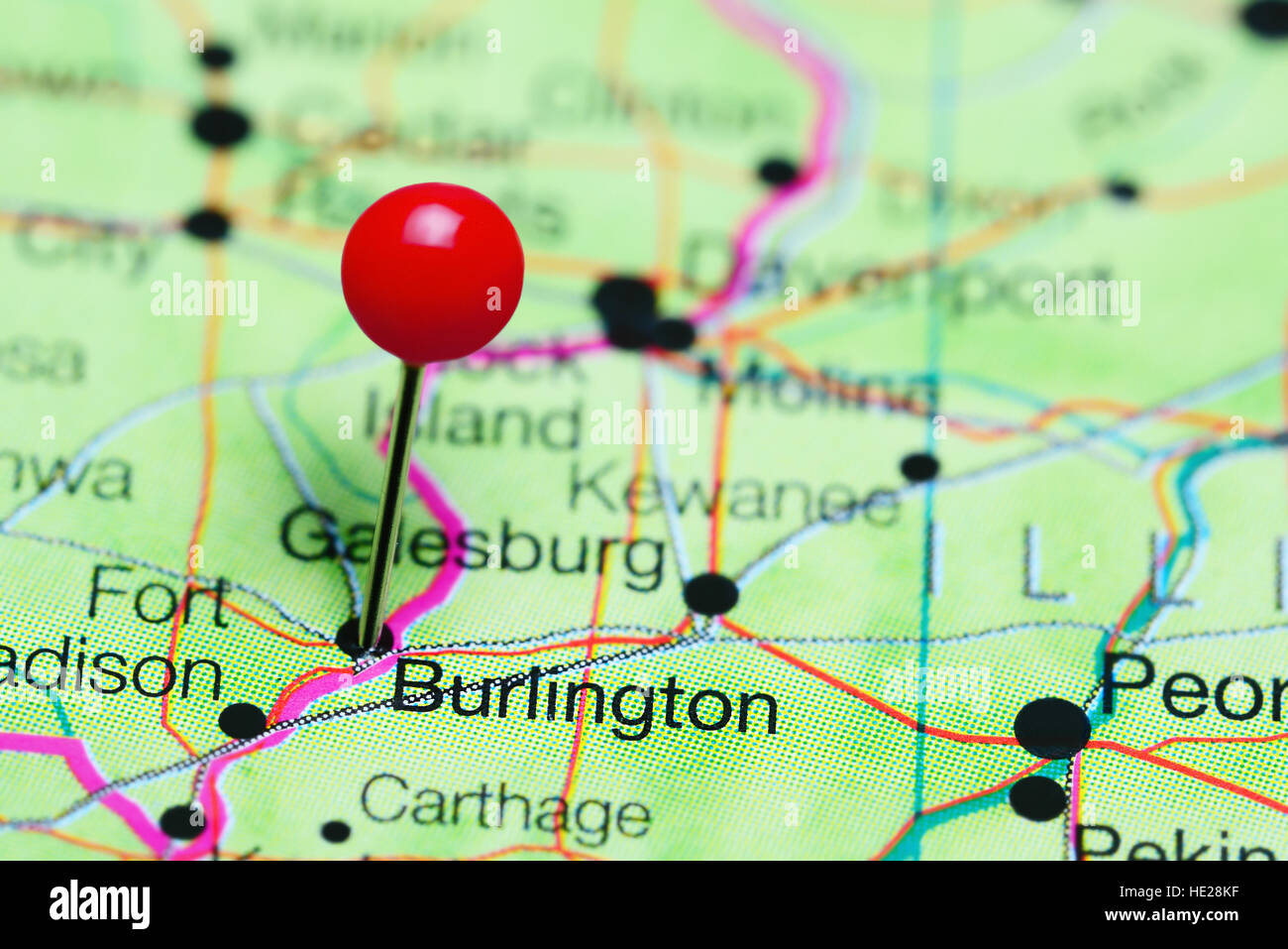 Burlington map hi-res stock photography and images - Alamy