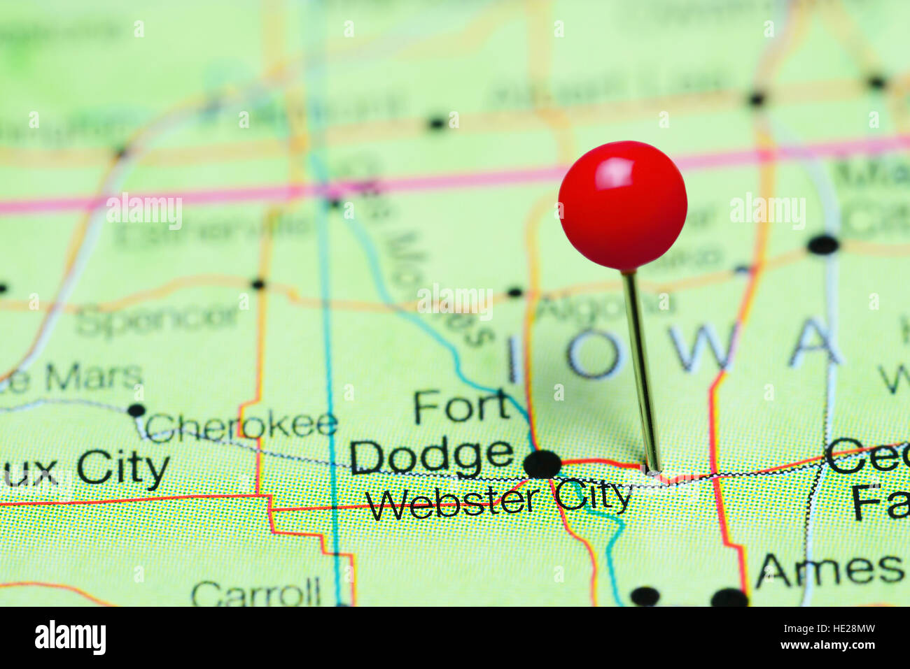 Webster city on a map hi-res stock photography and images - Alamy