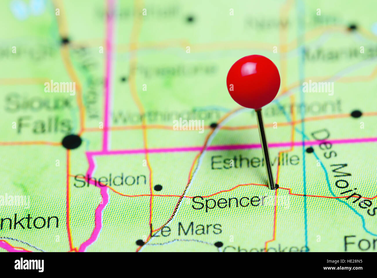 Map of spencer hi-res stock photography and images - Alamy