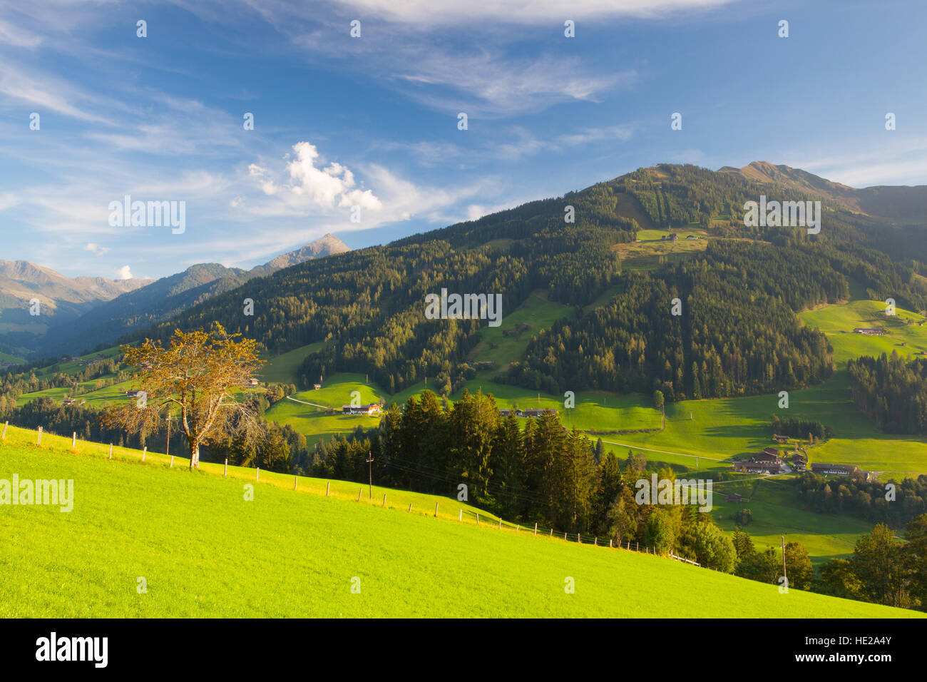 The alpine village of Alpbach and the Alpbachtal (Alpbach valley ...