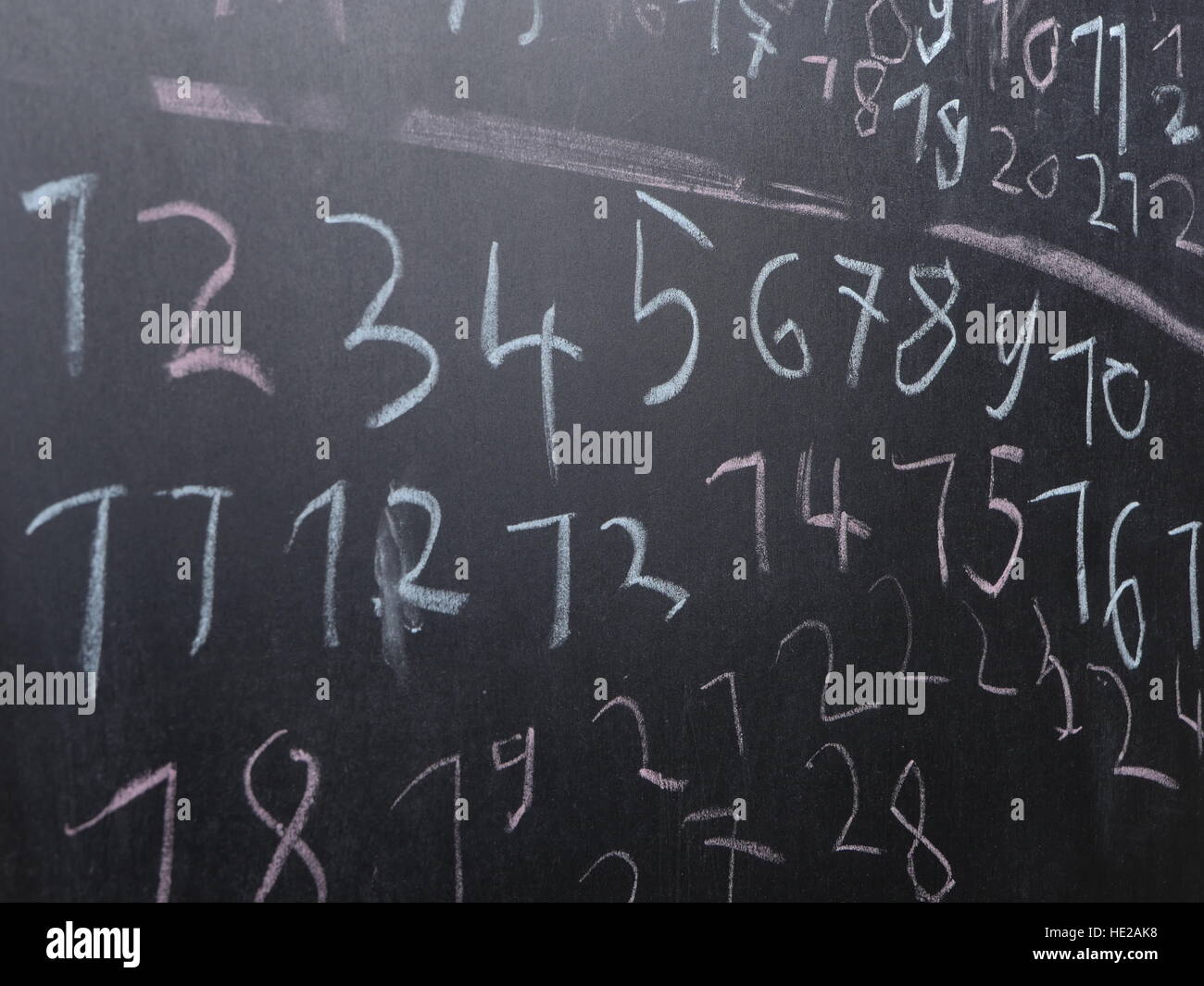 chalkboard school numbers Stock Photo - Alamy
