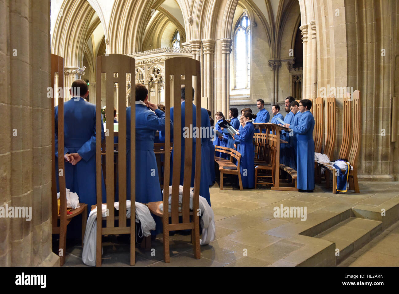 Great Choir from Wells Cathedral Choir on Easter Day rehearsing for ...
