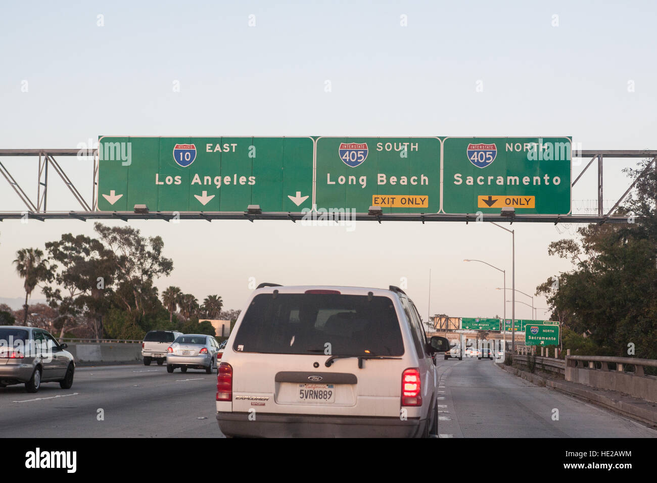 Freeway ,Expressway, road on route to LAX Airport, Los Angeles,L.A ...