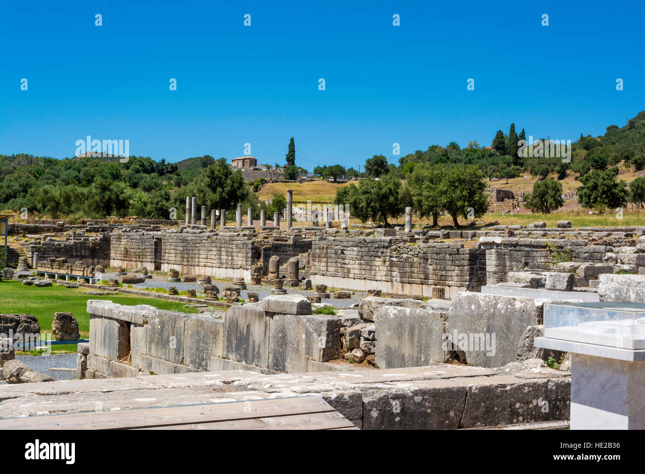 Ruins at Ancient Messini, Messinia at Peloponnese, Greece Stock Photo ...