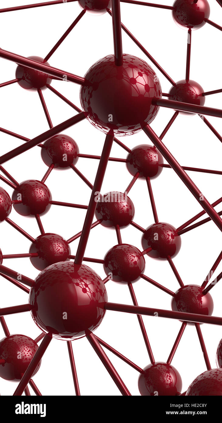 Red Molecular Geometric Chaos Abstract Structure Science Technology Network Connection Hi Tech