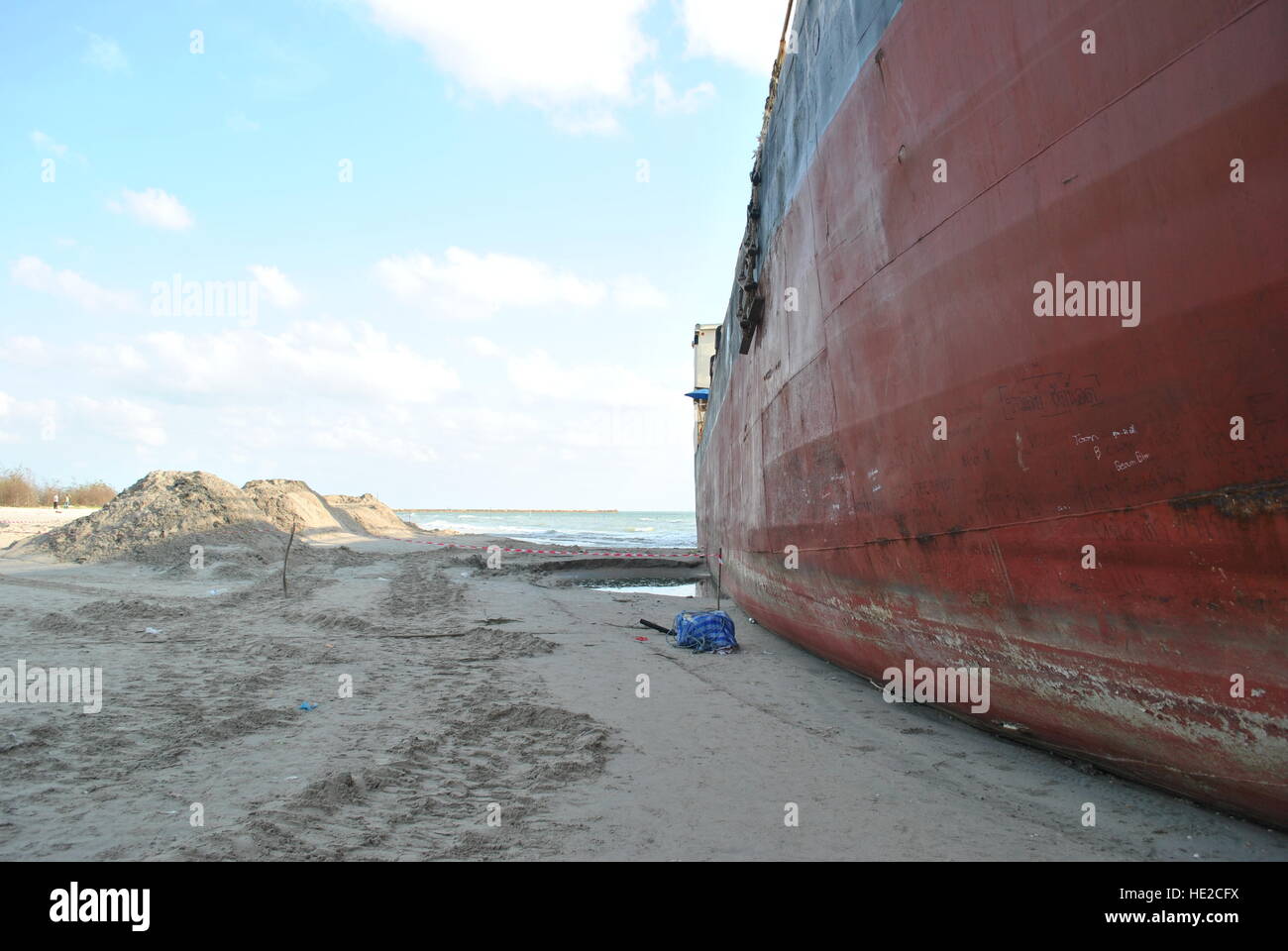 Ran aground oil tanker ship in Thailand Stock Photo - Alamy