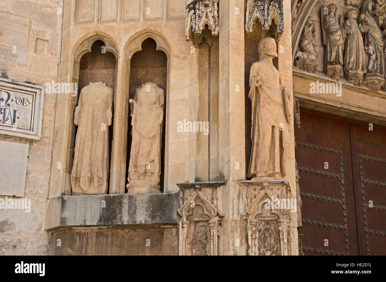 Valencia Cathedral, Statue in Niche, Spain, Europe Stock Photo - Alamy