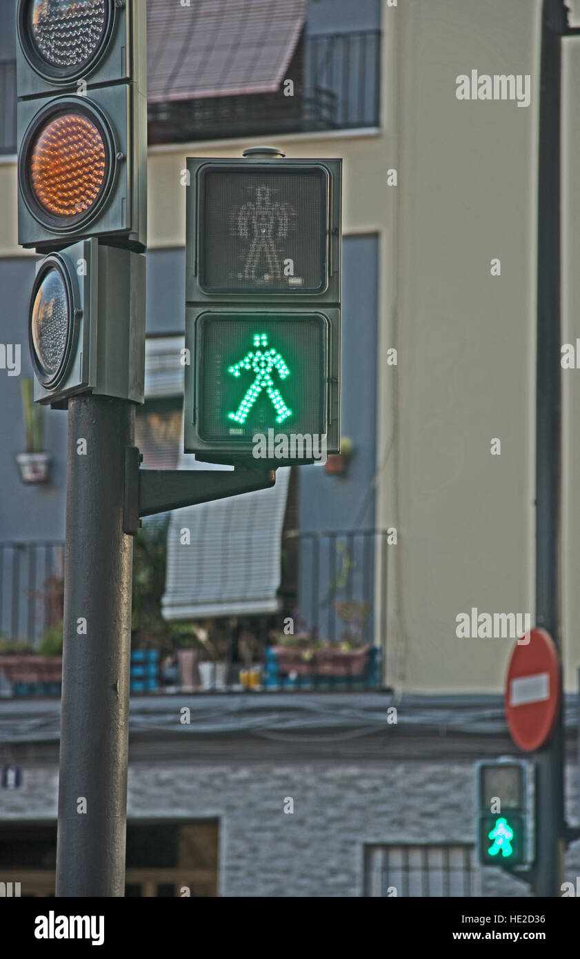 Valencia, Pedestrian Traffic Light, Spain, Europe Stock Photo - Alamy