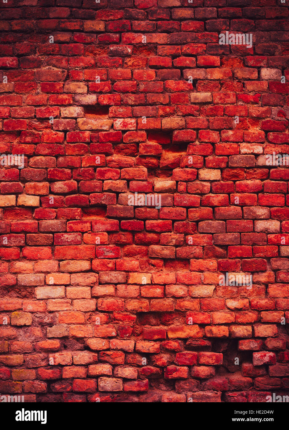 Macabre red brick wall texture background Stock Photo - Alamy