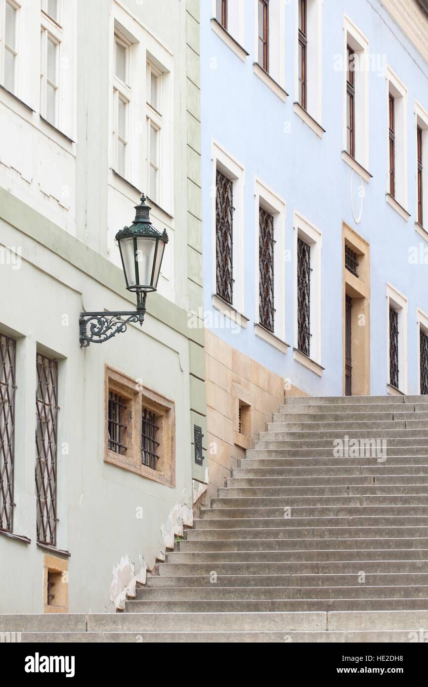 City street lamp and stone stairway Stock Photo - Alamy