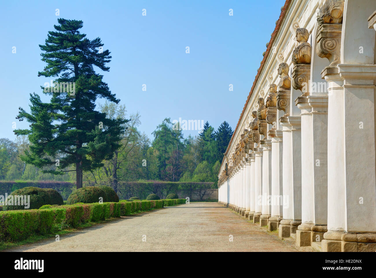 Long baroque colonnade in a city park Stock Photo - Alamy