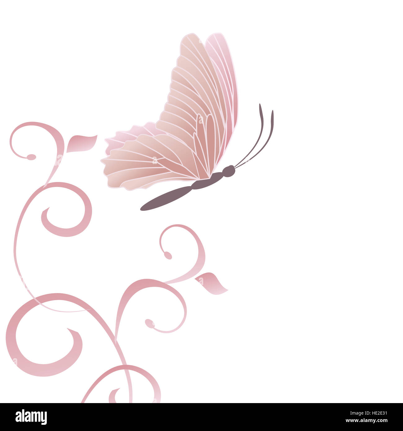 Pink Butterfly Corner Border