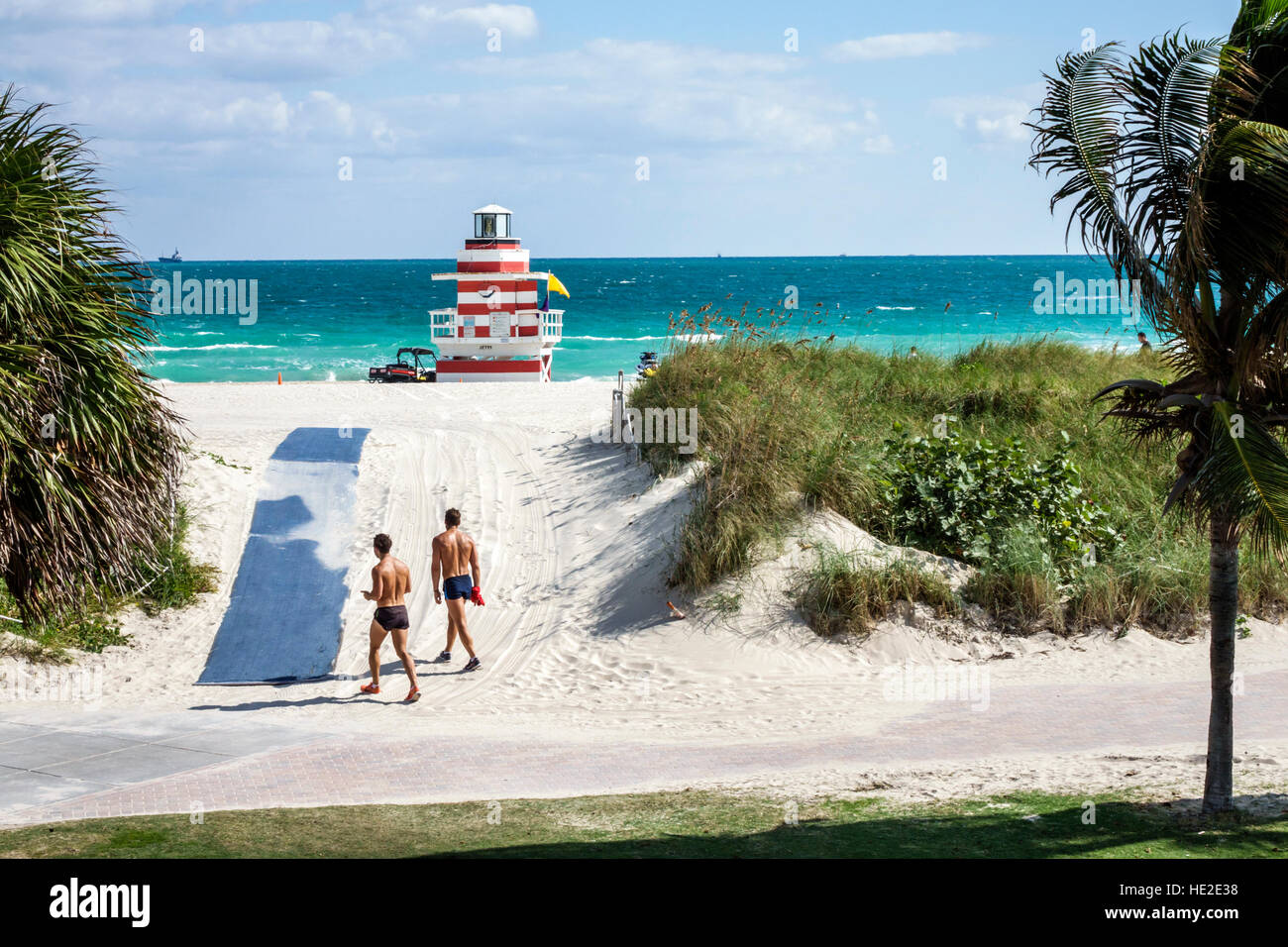 Miami Beach Florida,South Pointe Park,lighthouse lifeguard station ...