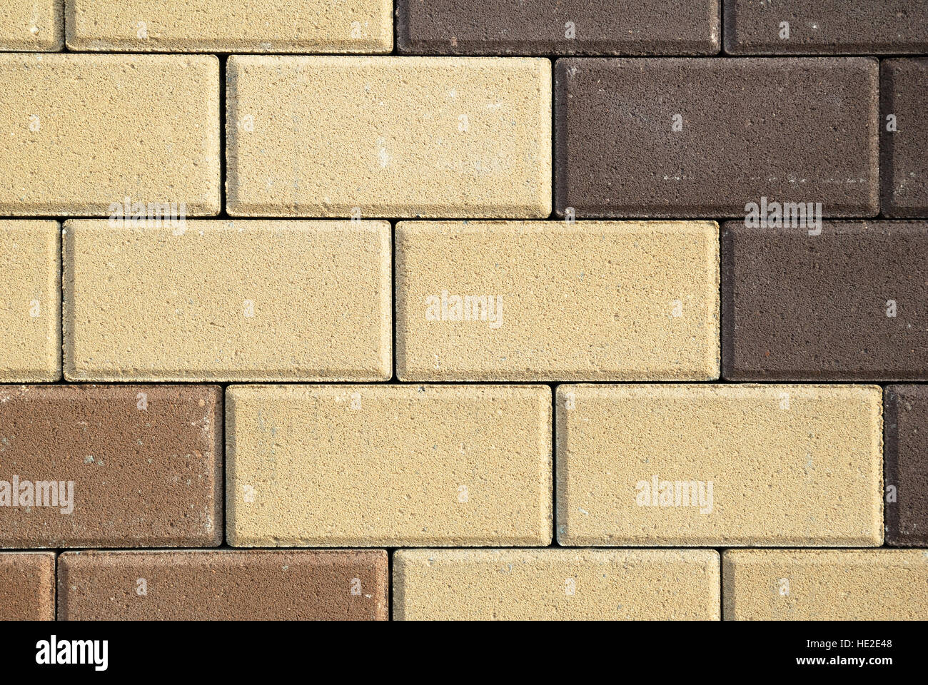 Brown and beige bricks texture background Stock Photo - Alamy