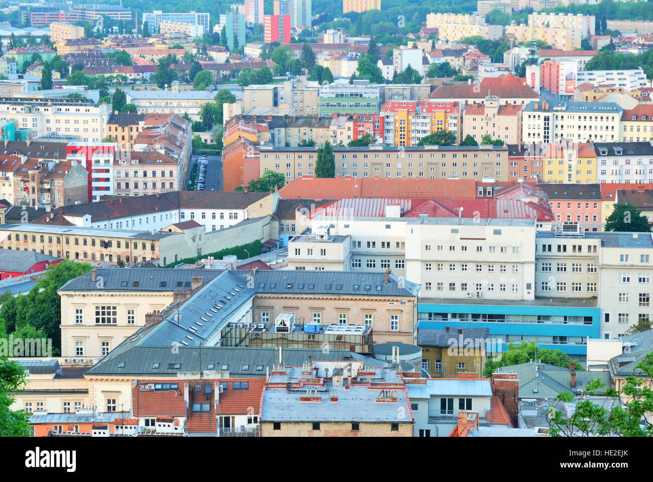Various houses and streets in the city of Brno in Czech Republic Stock ...