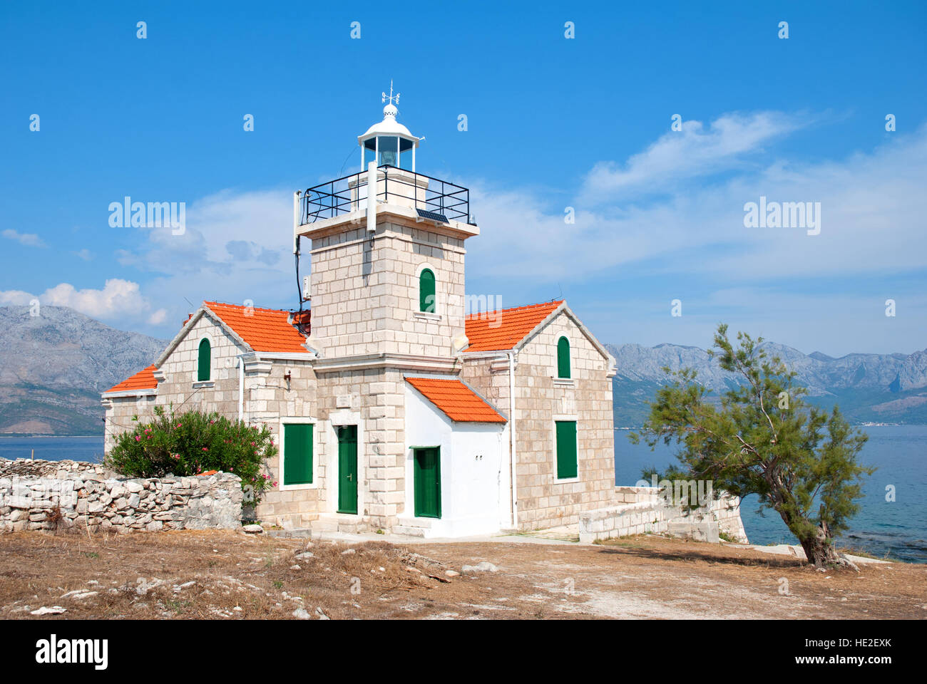 Stone Lighthouse on the Island of Hvar in Croatia Stock Photo - Alamy