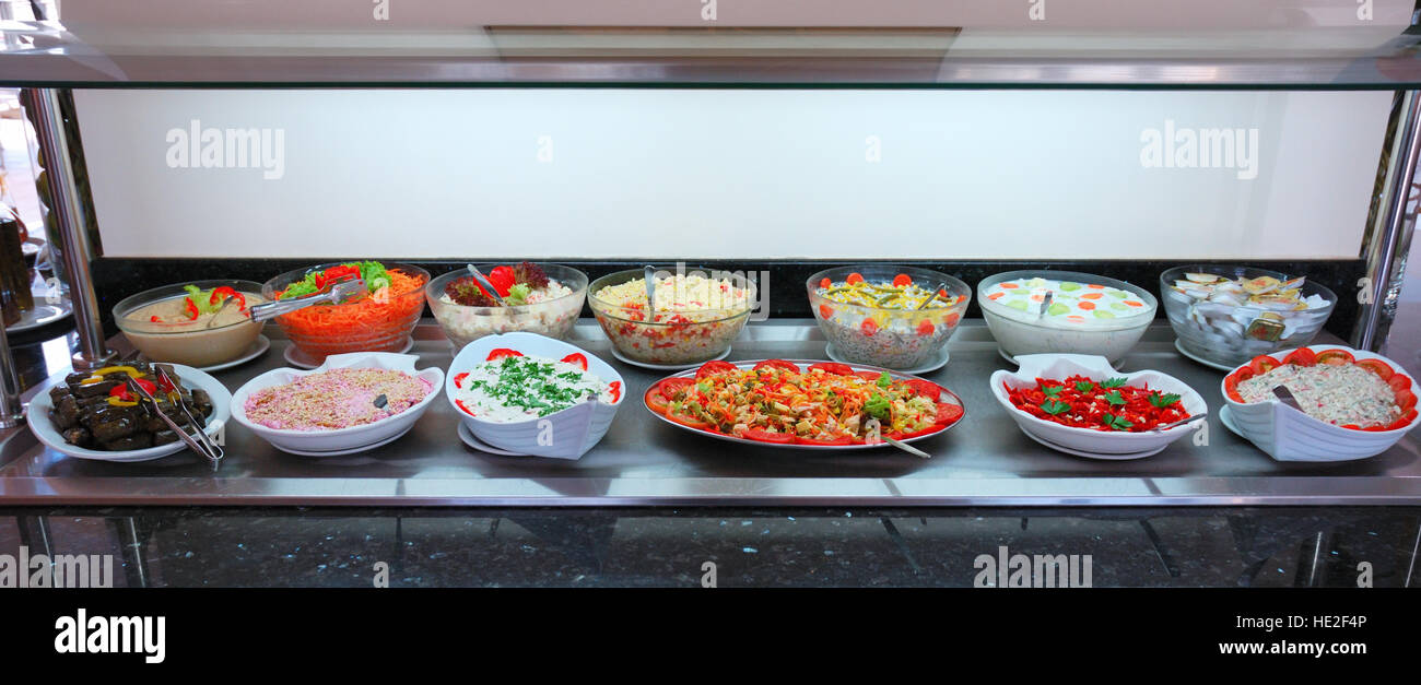 Fresh Vegetables Salads Food Bar Stock Photo - Alamy