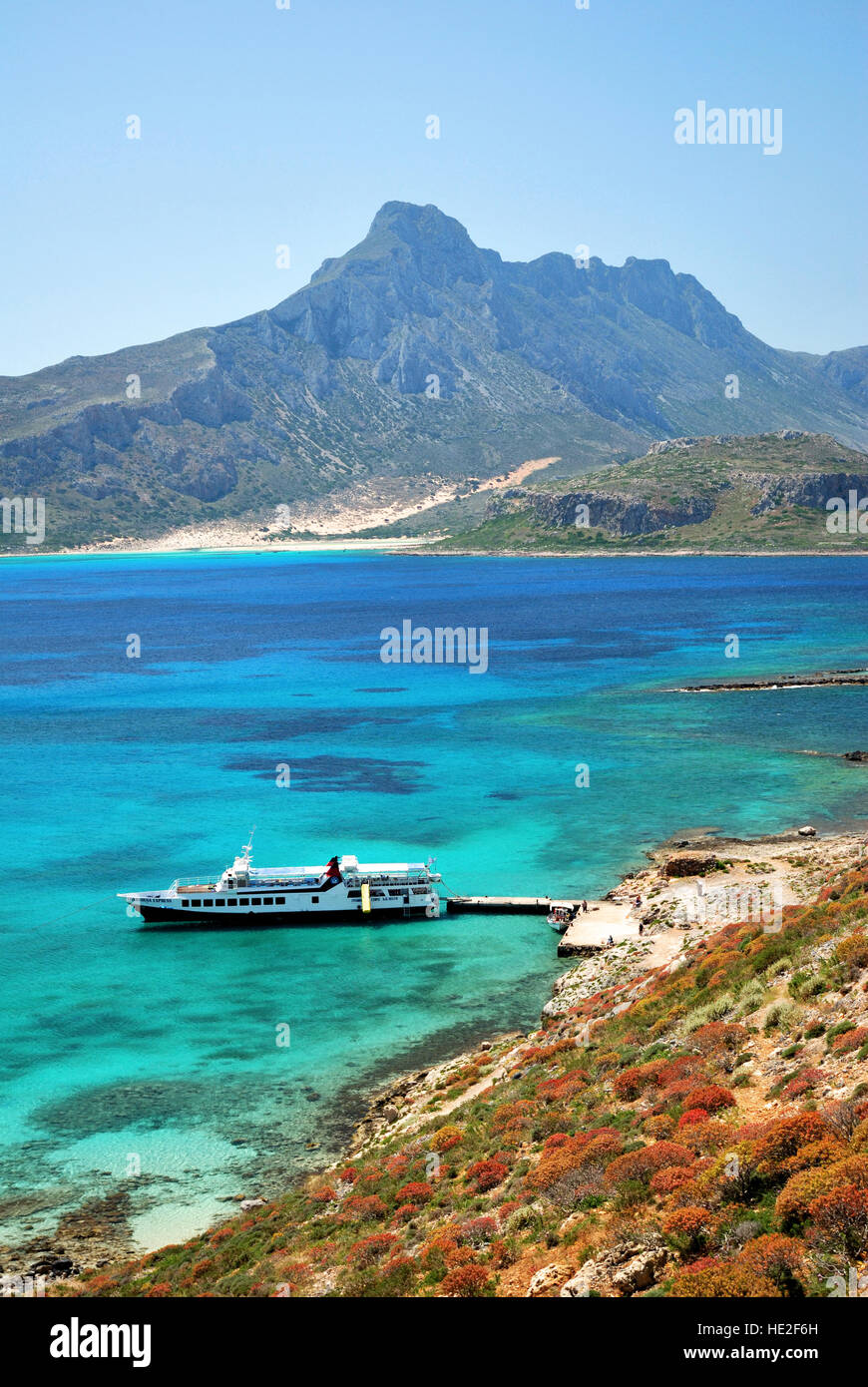 Ship and Mountain Stock Photo - Alamy