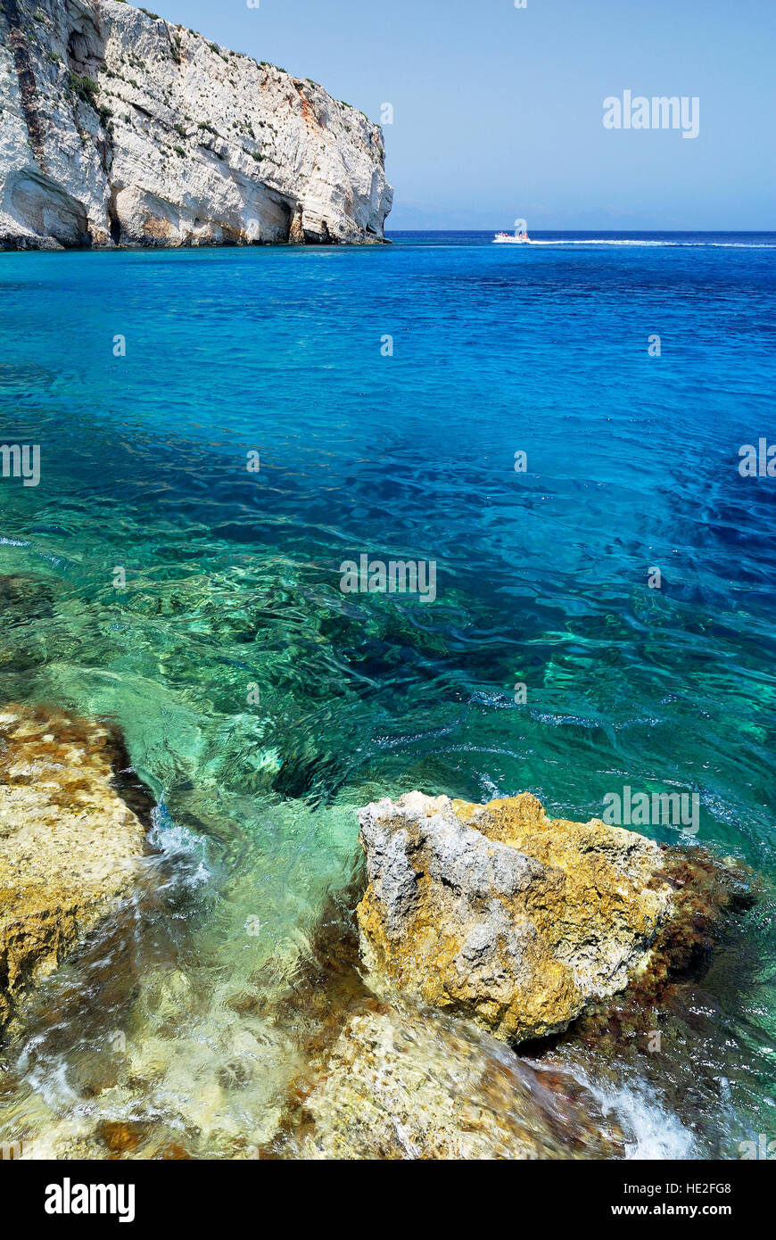 Rocks and Azure Sea Stock Photo - Alamy