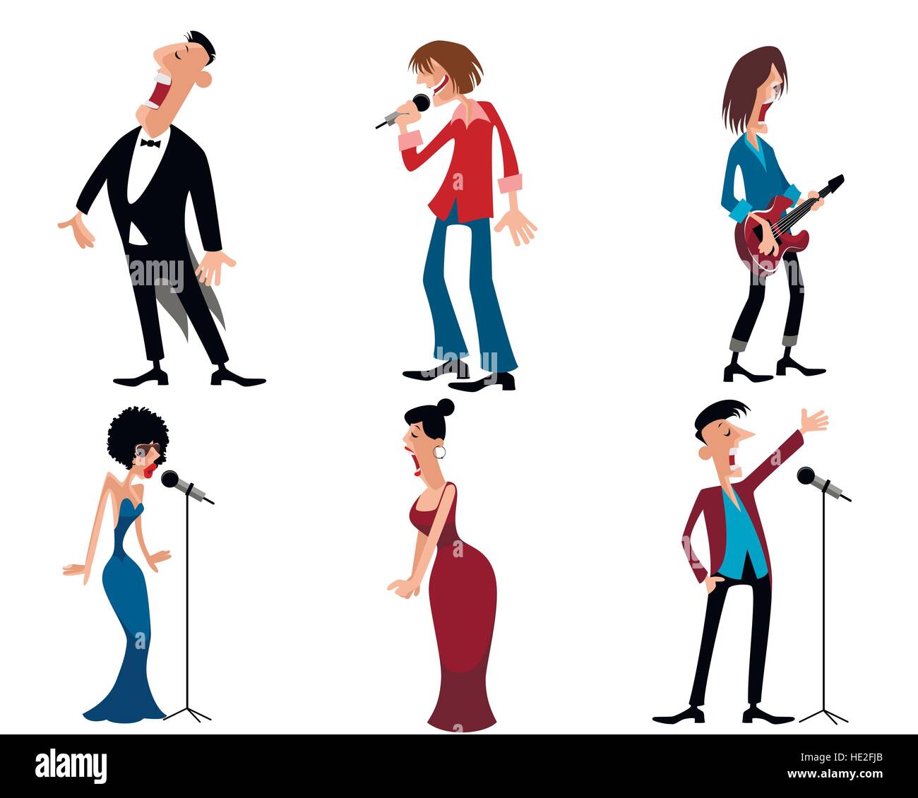 Vector illustration of a six person of artists Stock Vector Image & Art ...
