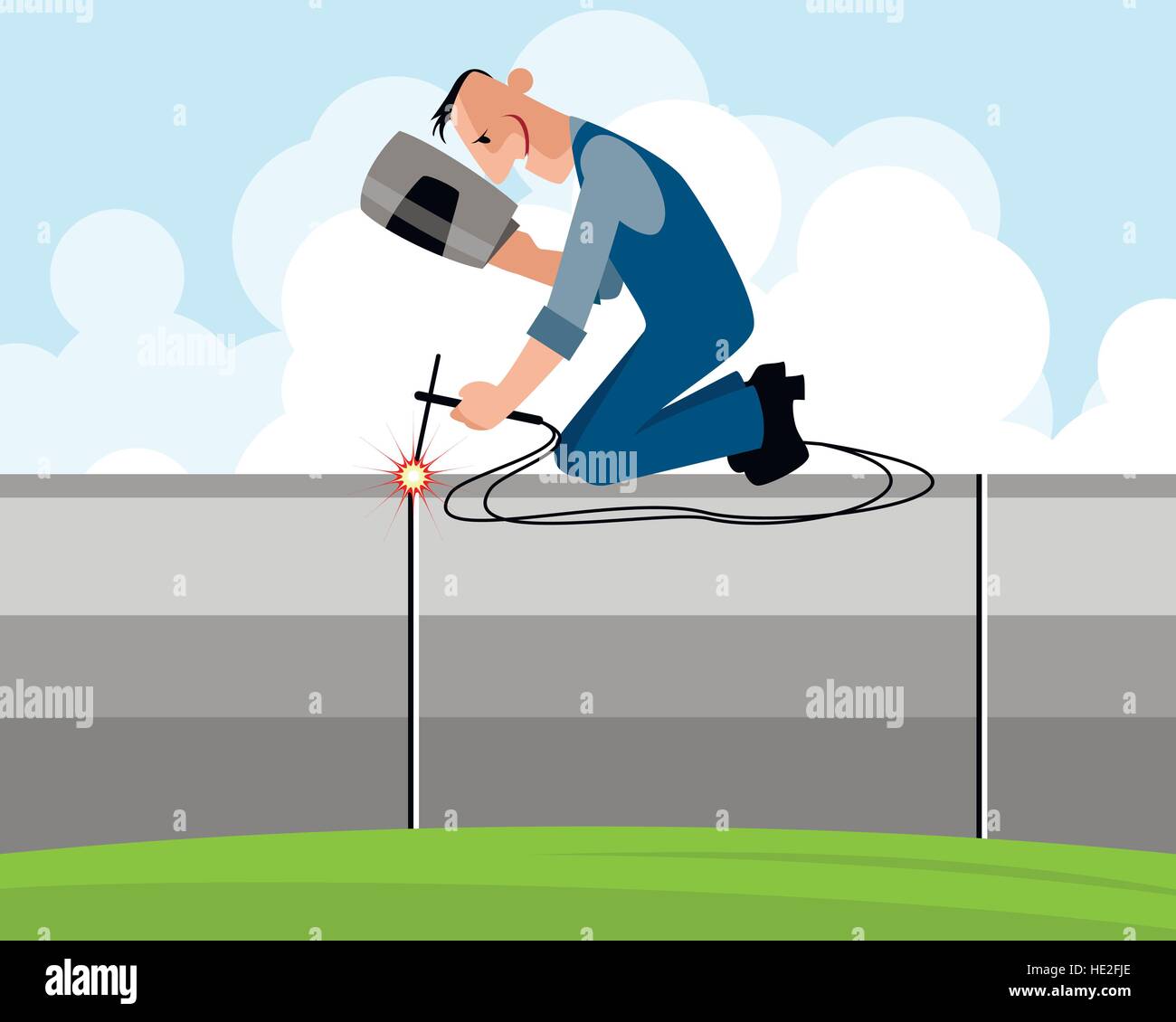 Vector illustration of a welder on pipe Stock Vector Image & Art - Alamy