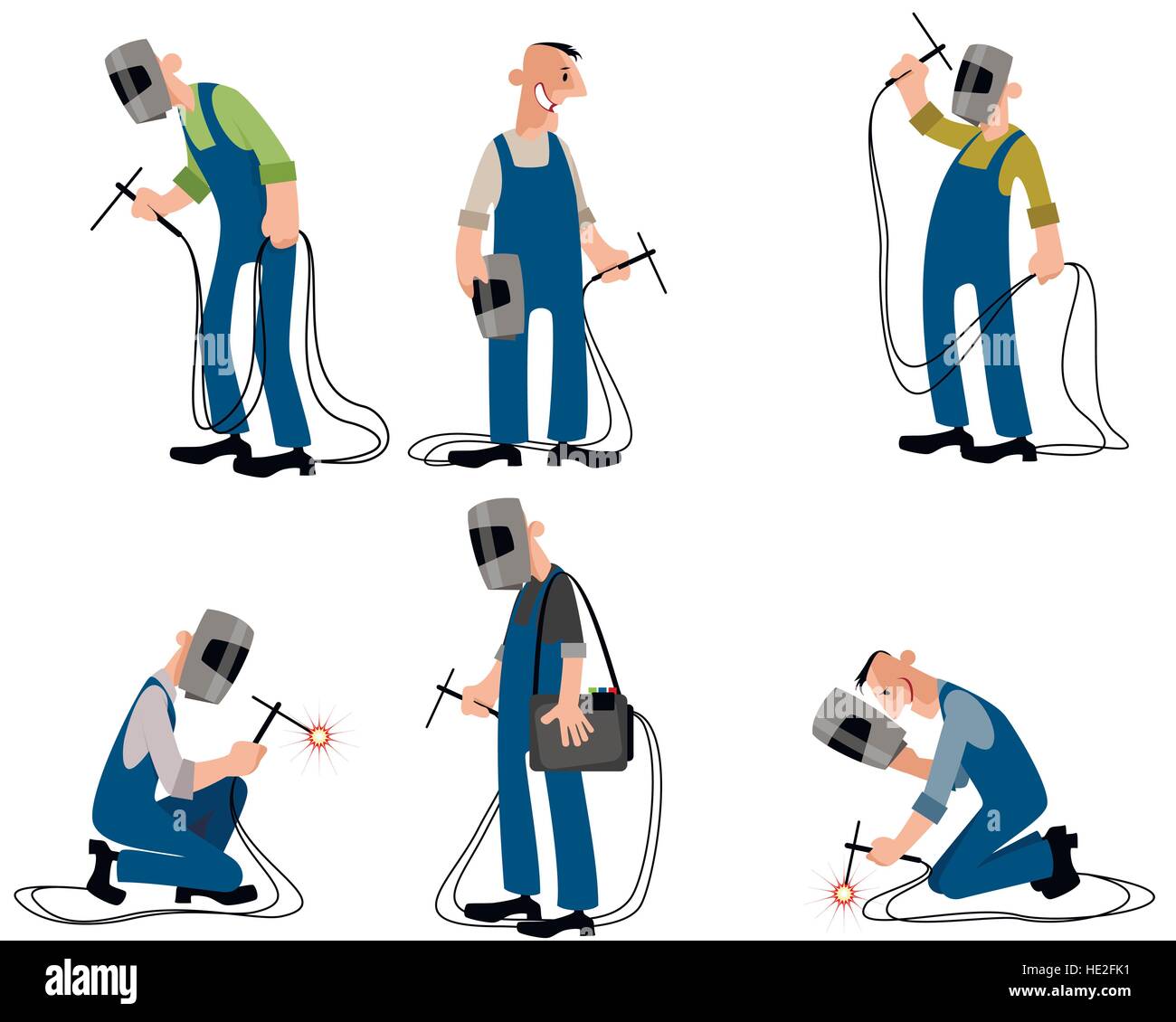 Welder vector cartoon illustration hi-res stock photography and images ...