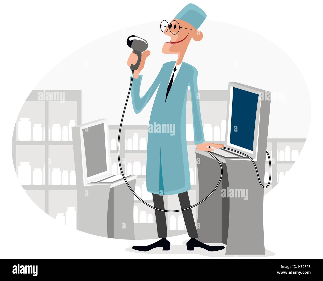 Vector illustration of a doctors with ultrasound Stock Vector Image ...