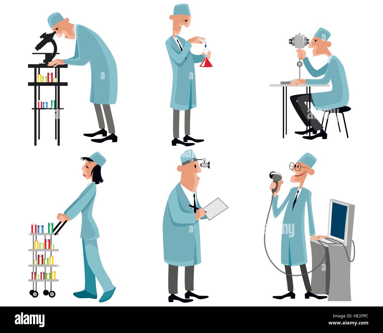 Vector illustration of a six doctors set Stock Vector Image & Art - Alamy