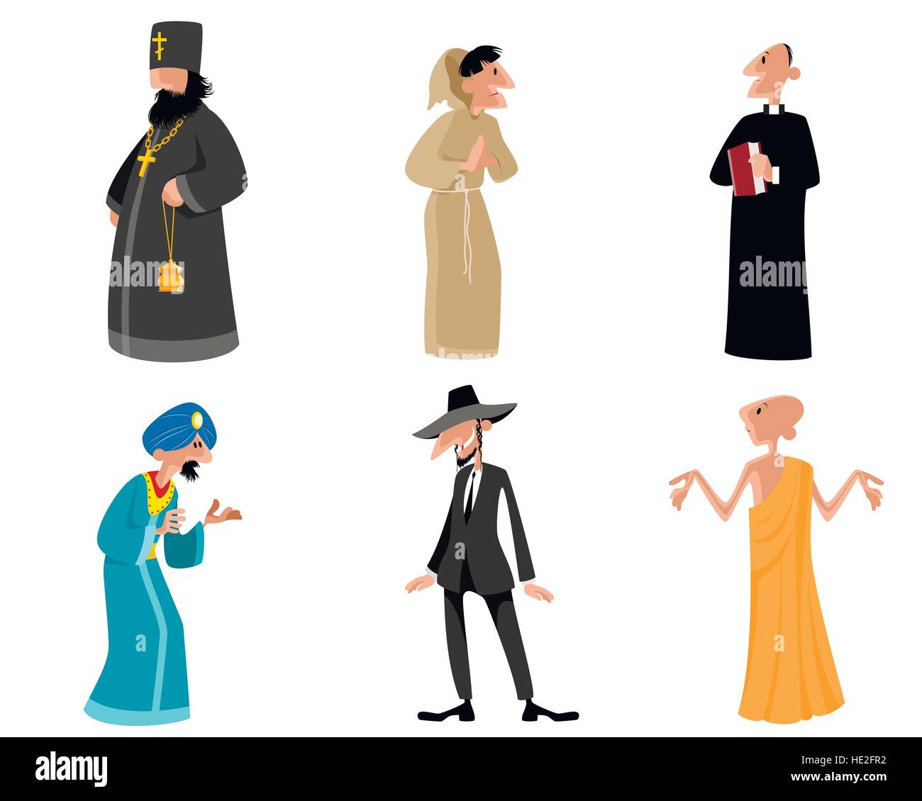 Vector illustration of a six religious figures Stock Vector Image & Art ...