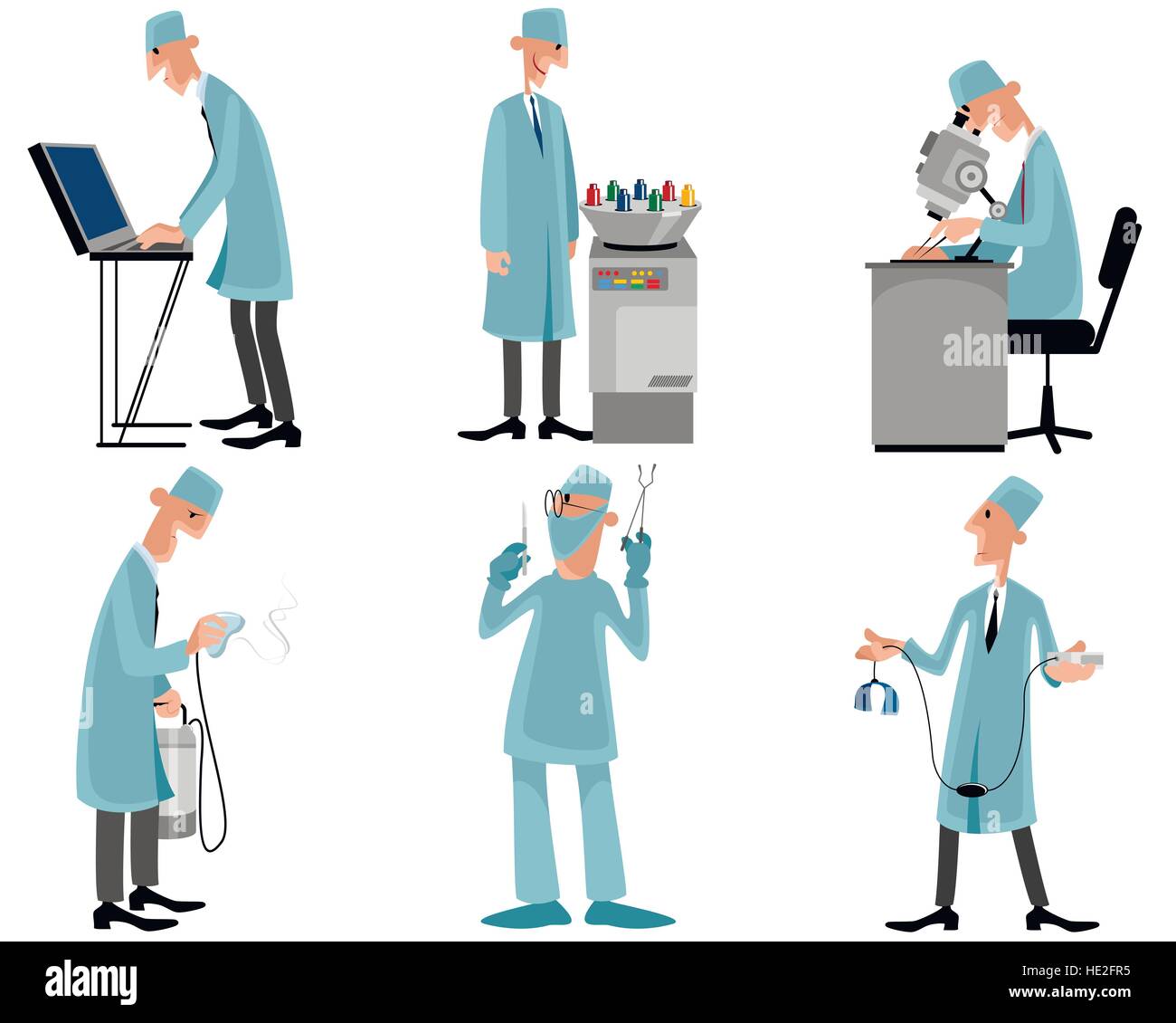 Vector illustration of a six doctors set Stock Vector Image & Art - Alamy