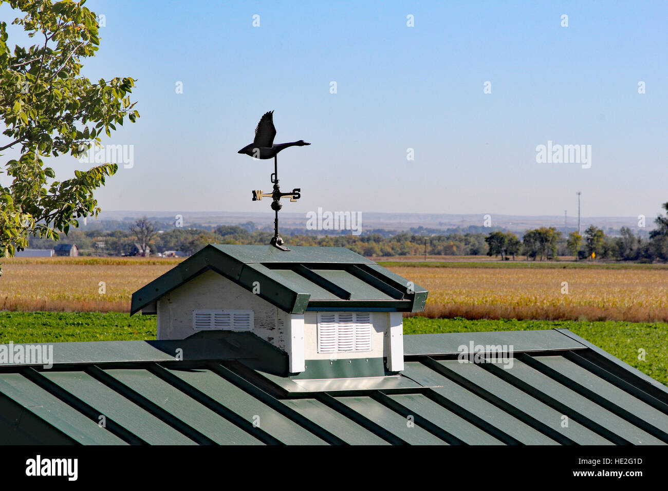 Weather vane at Barn Anew B&B in Scotts Bluff Nebraska looking over the ...
