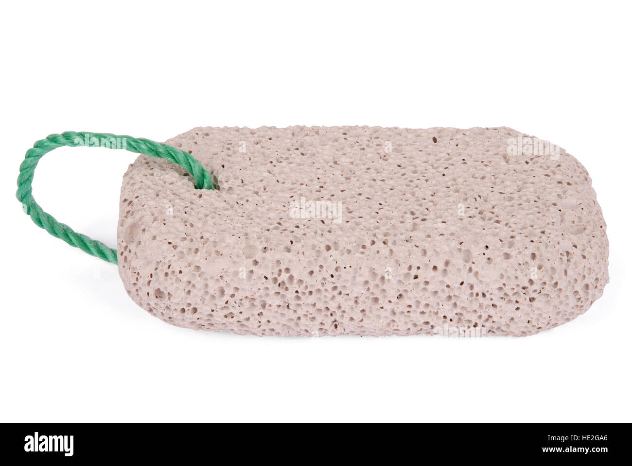 Sponge bath with green rope. Isolated on white background. Clipping ...