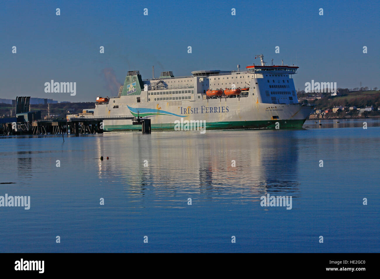 Irish ferries the "Isle on Inishmore" turning in the Cleddau Estuary in ...