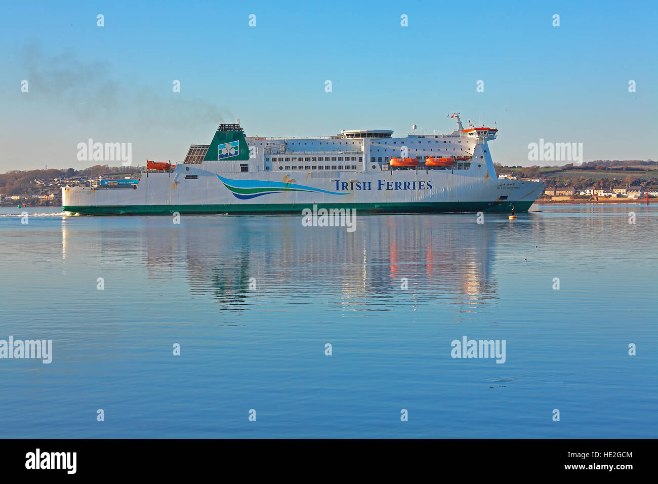 Irish ferries the "Isle on Inishmore" turning in the Cleddau Estuary in ...